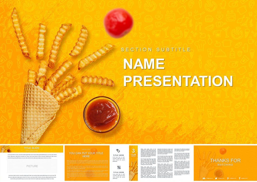 French Fries with Ketchup PowerPoint templates
