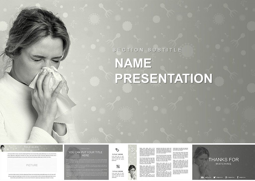 Common Cold Virus PowerPoint Template for Health Awareness