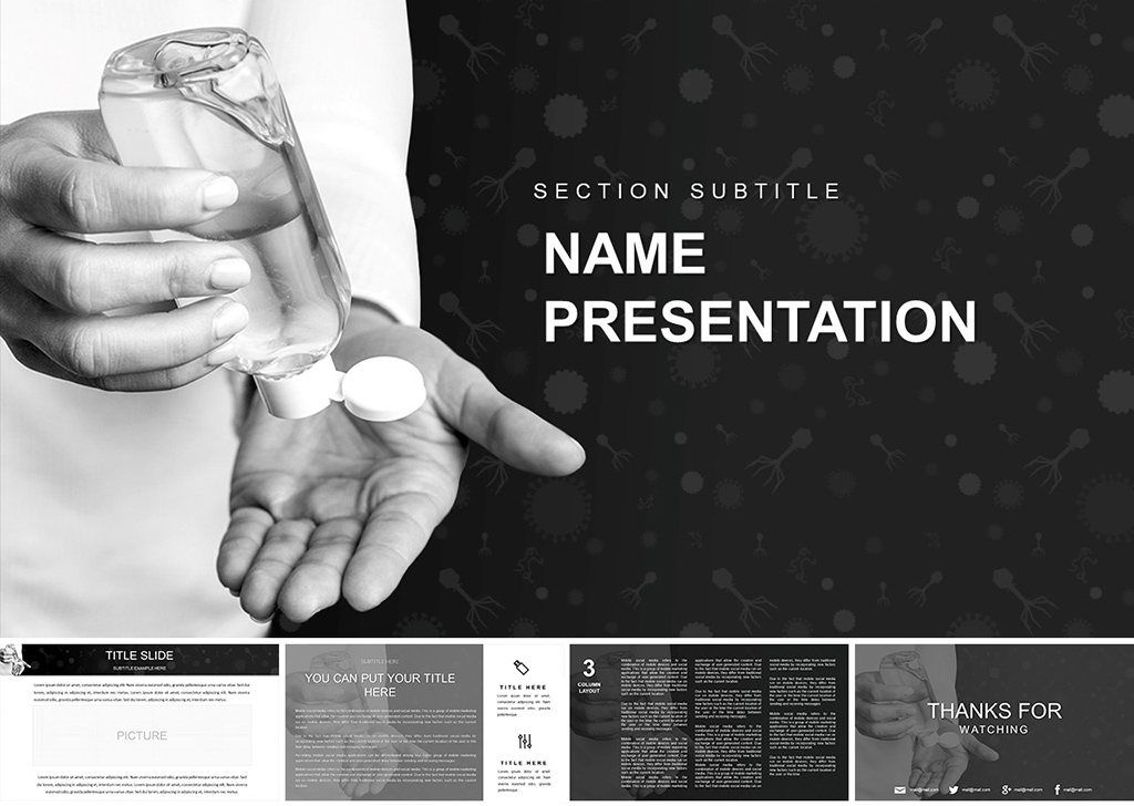Hygiene Hand Sanitizer PowerPoint Template for Health Pros