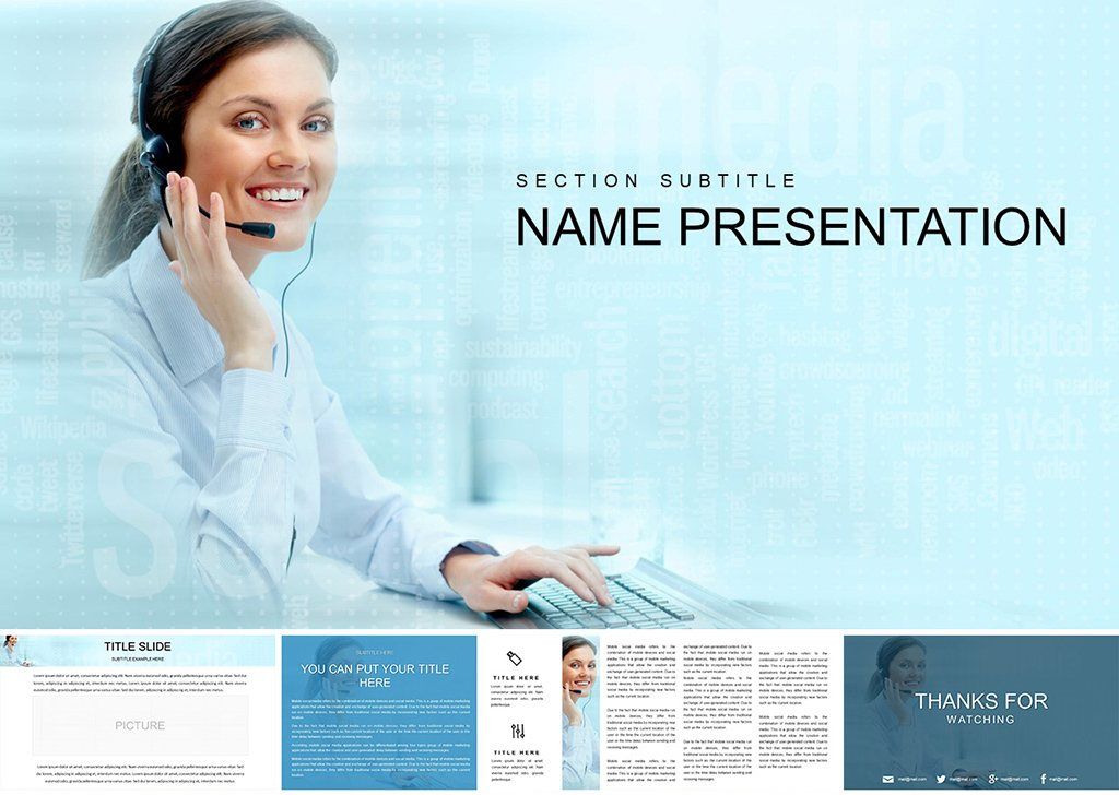 Contact Center PowerPoint Template for Calls