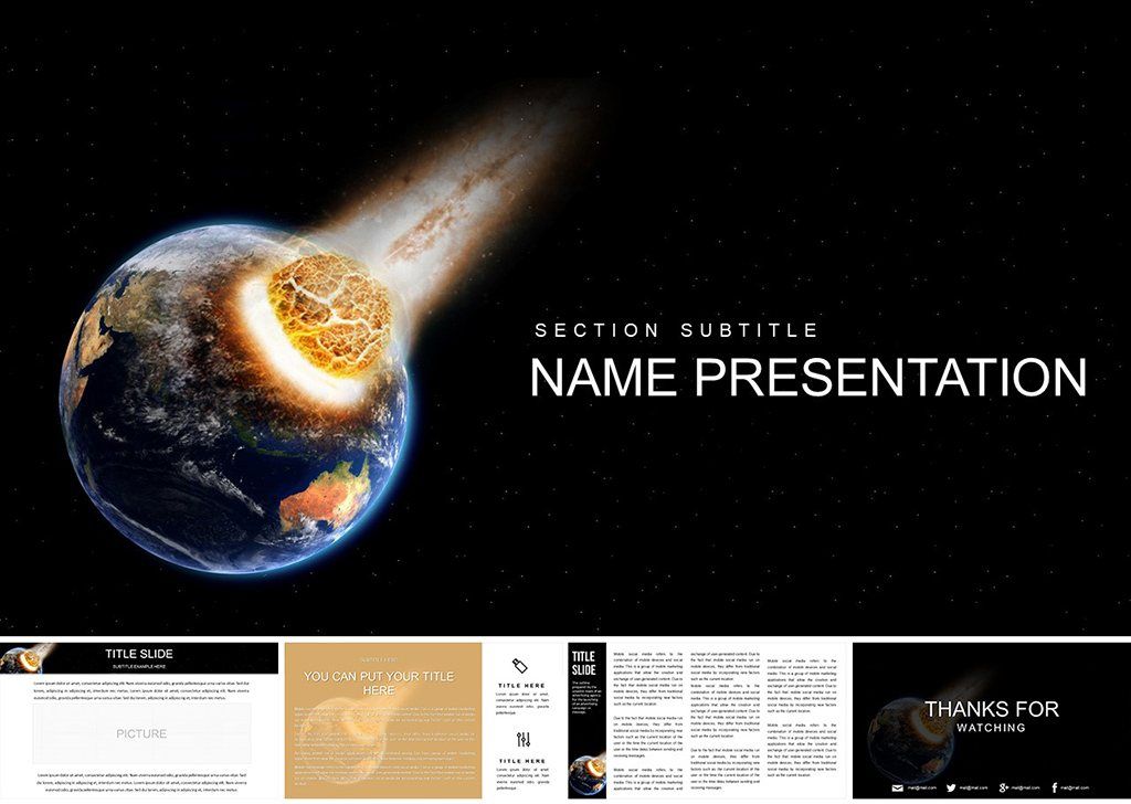 Asteroid Warning PowerPoint Template for Alerts
