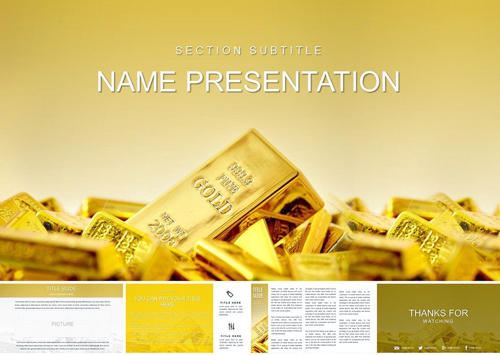 Gold Price Chart PowerPoint Template for Rates