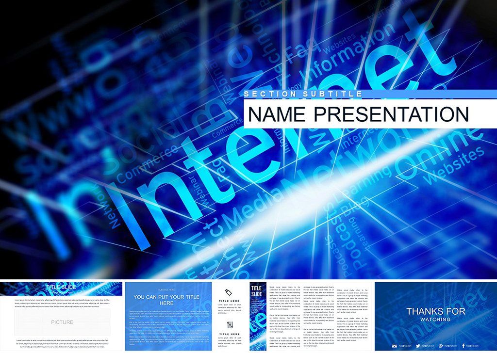 Social Media Communication Network Internet PowerPoint template