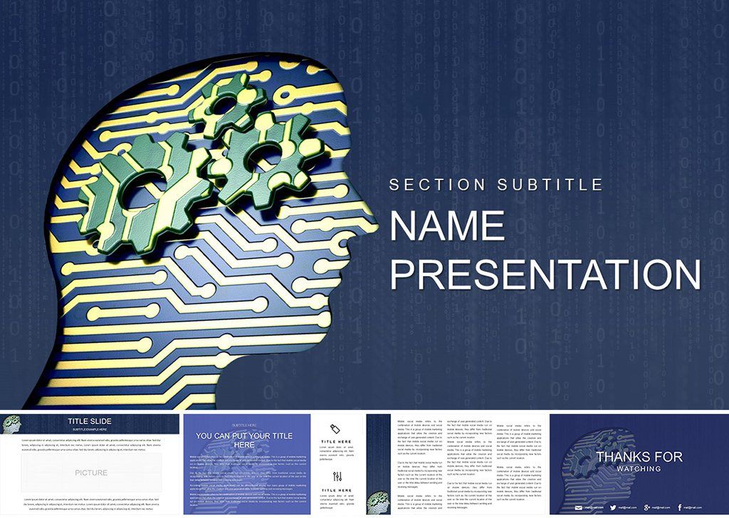 Knowledge, Learning, Mind PowerPoint Template - PPTX Presentation