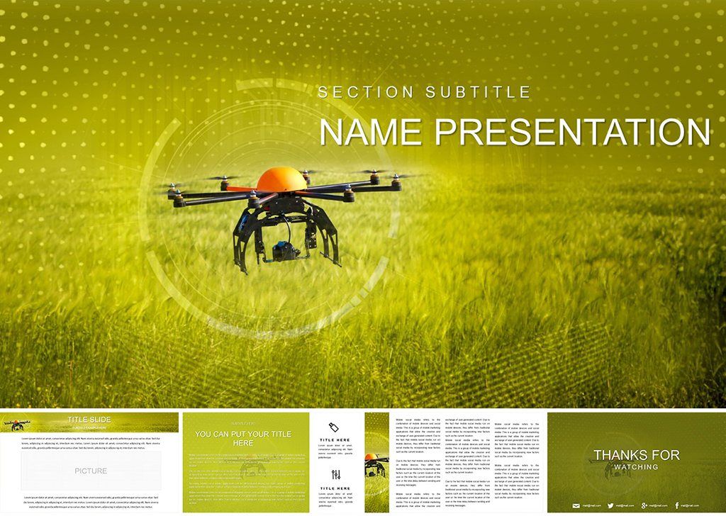 Drone with Camera PowerPoint template - Presentation