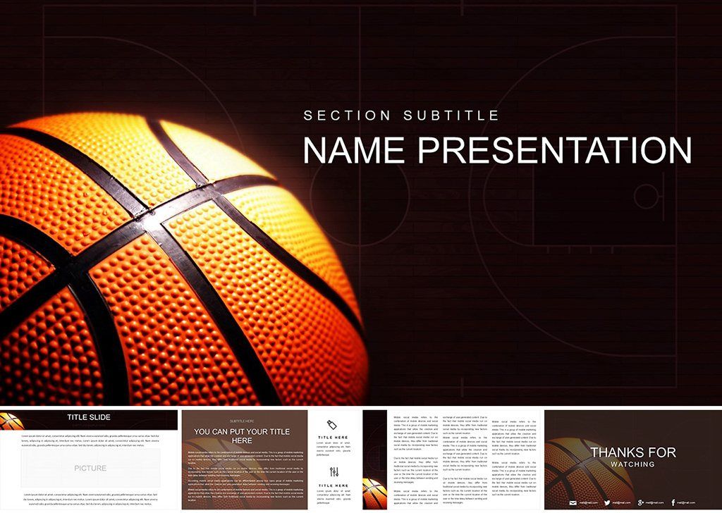 Dynamic Basketball PowerPoint Template - 28 Slides