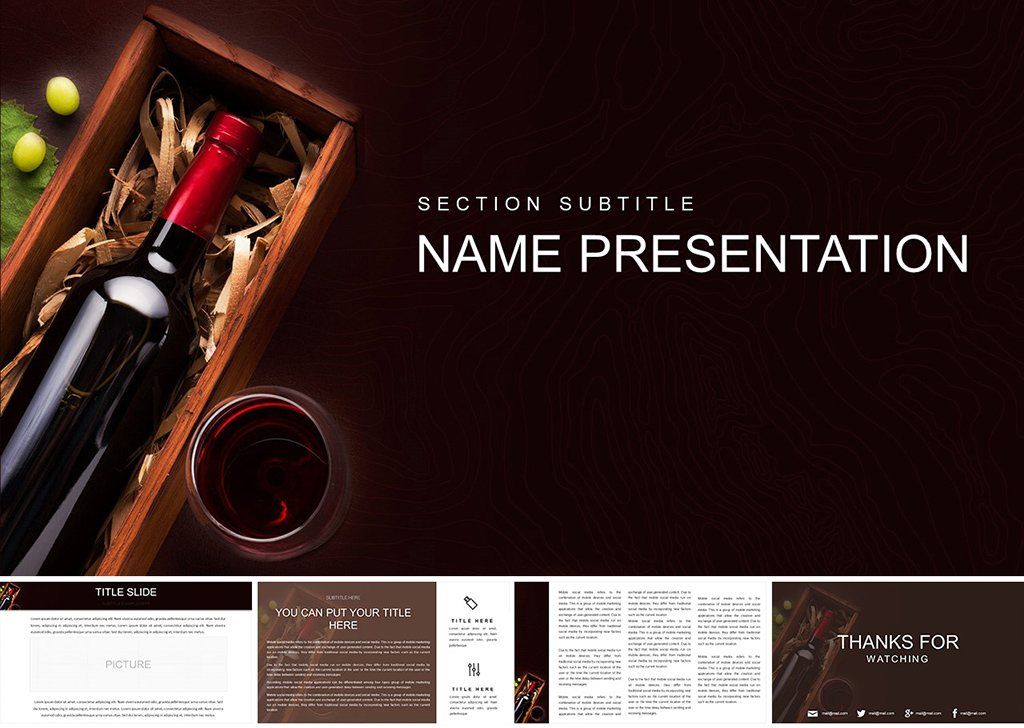 Classification and Types of wines PowerPoint template