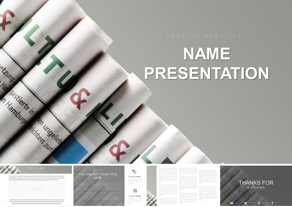 Media Publications PowerPoint Template for Telecom