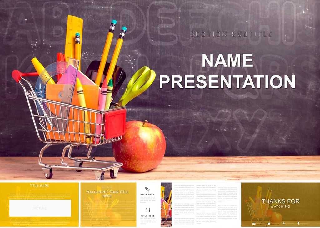 Back To School Supply Box PowerPoint template