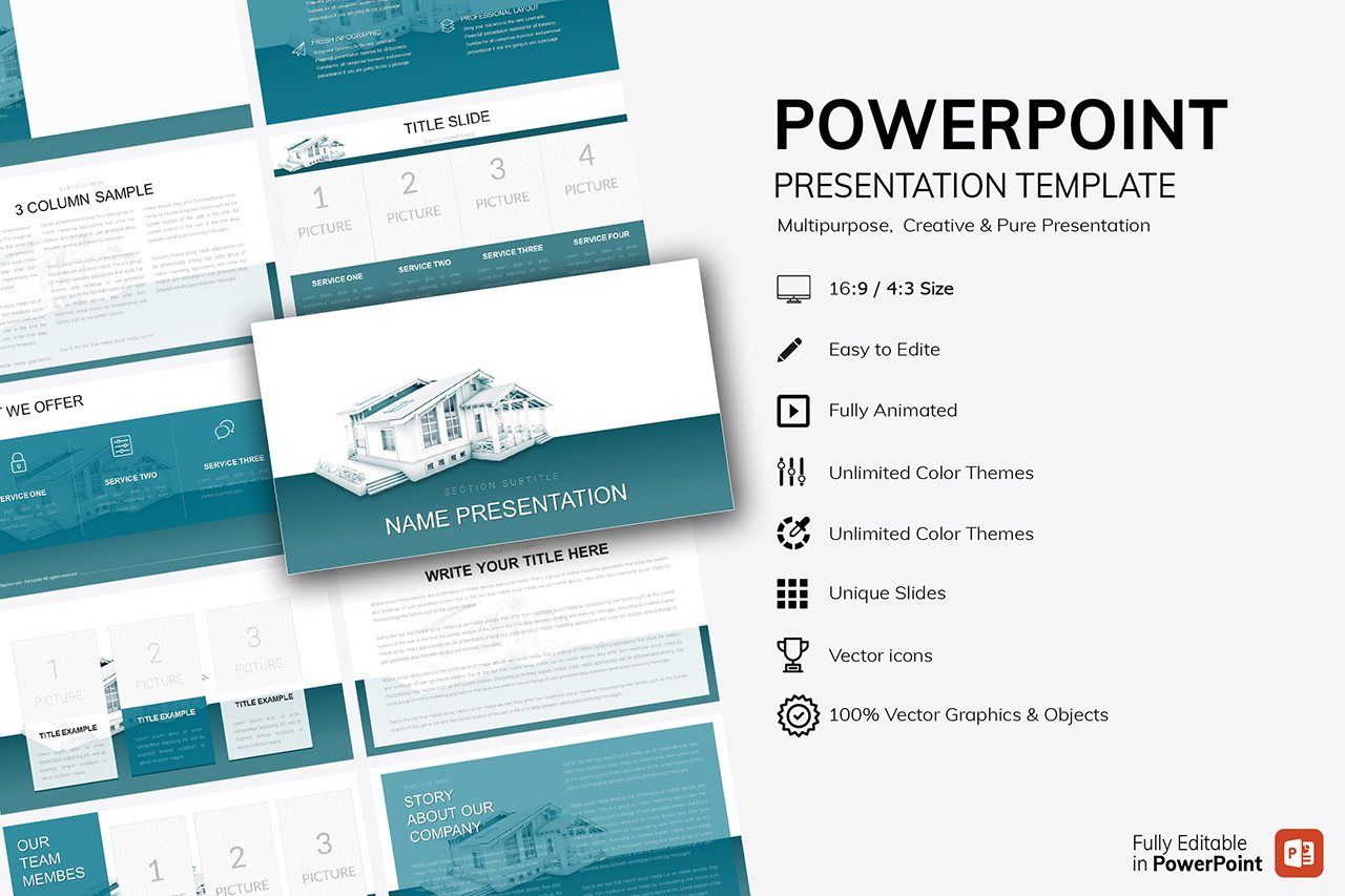 Architecture Planning PowerPoint Template: 28 Editable Slides