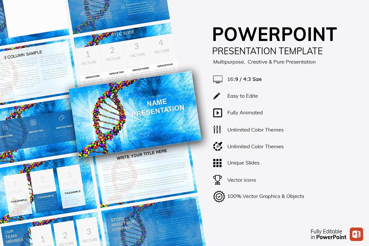 DNA and Genes Code templates for PowerPoint presentation