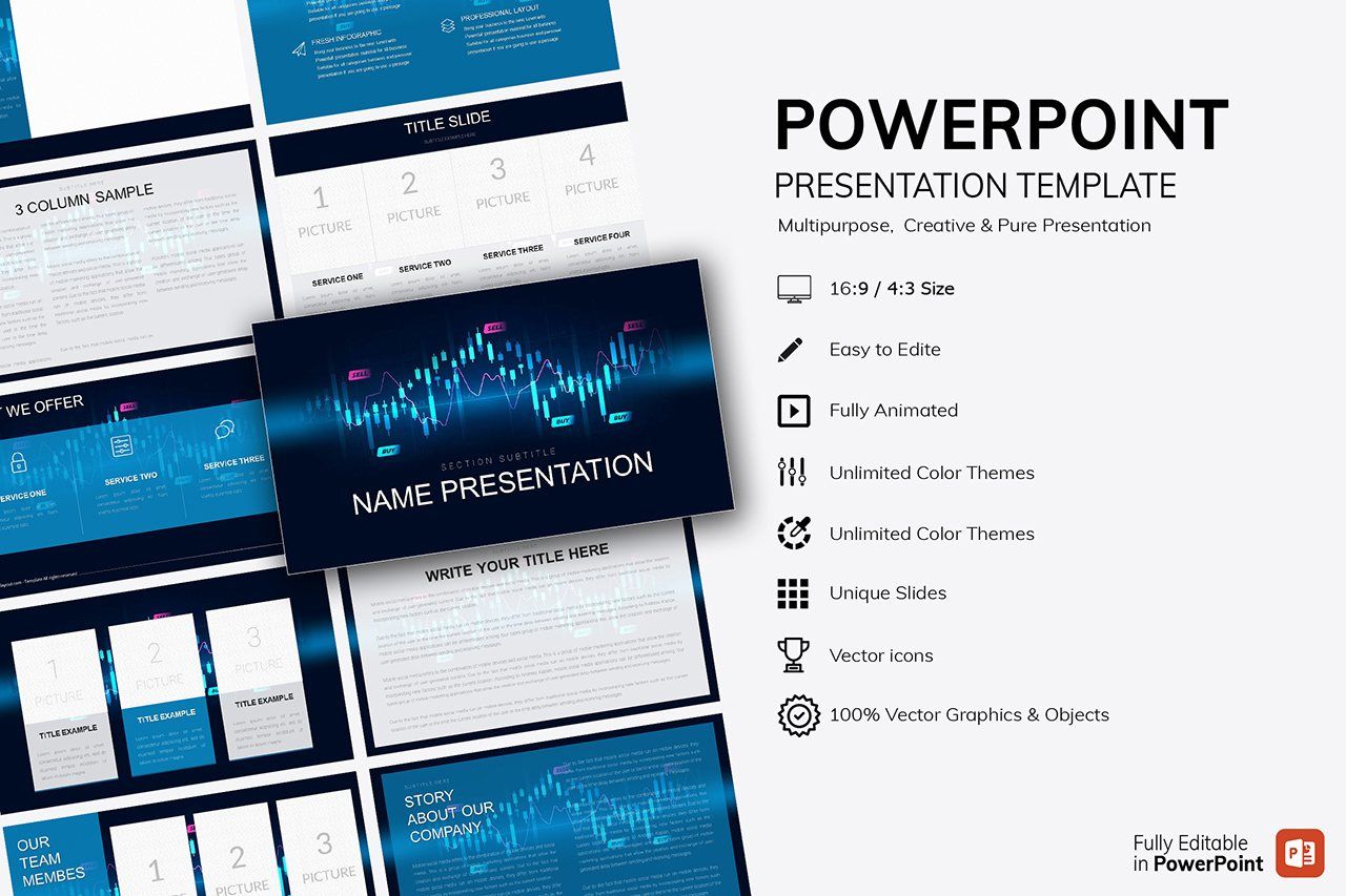 Exchange Trading Stocks PowerPoint template