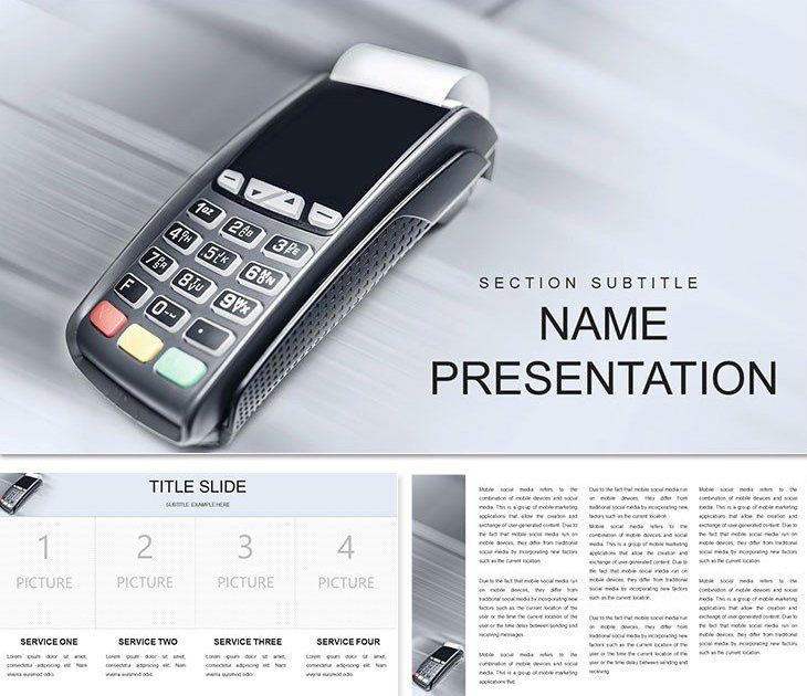 Point-of-Sale Terminal, Payment in Stores PowerPoint Template
