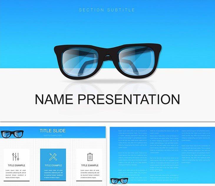 Eyeglasses PowerPoint Template for Medicine Presentation