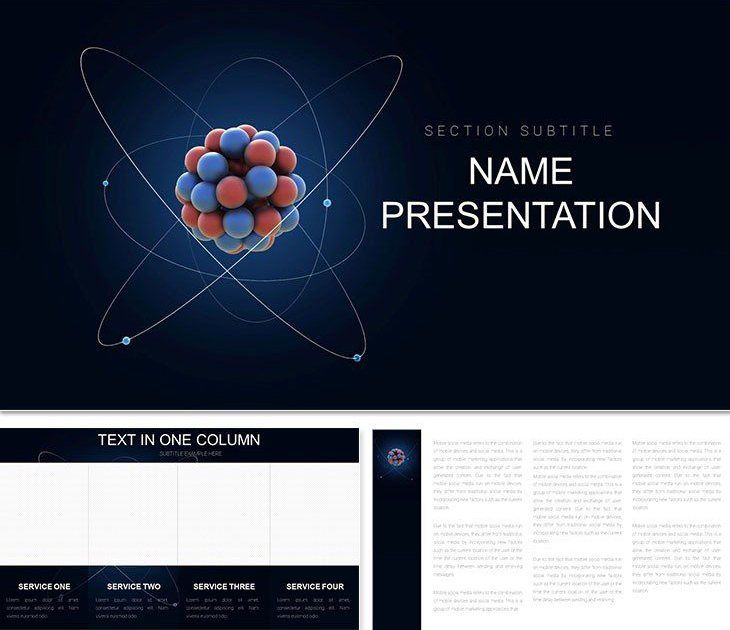 Atom, Isotopes Science PowerPoint template for presentation, PPTX