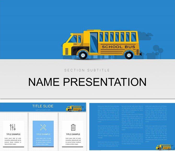 School Bus PowerPoint template for presentation, PPTX