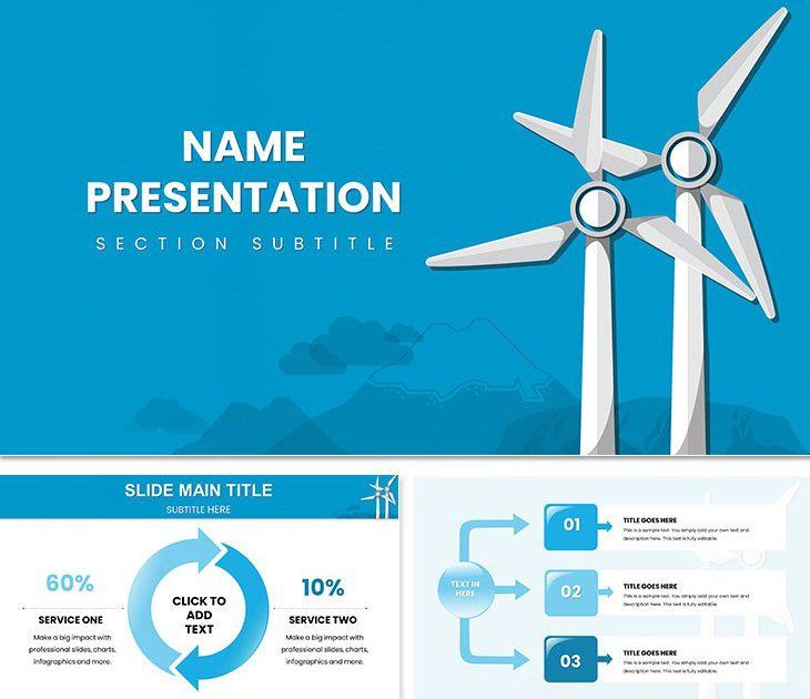 Wind Power, Wind Energy PowerPoint template for presentation