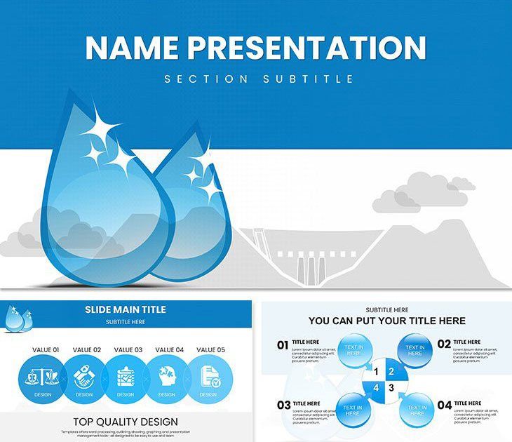 Hydropower Energy PowerPoint template for presentation