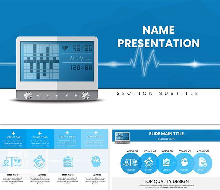 Automatic Blood Pressure PowerPoint Template for Presentation