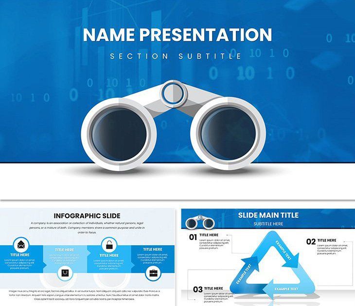 Binoculars Marketing PPT Template for Insights