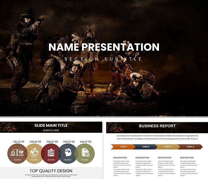 Military Operation PowerPoint Template: Strategy Sharp