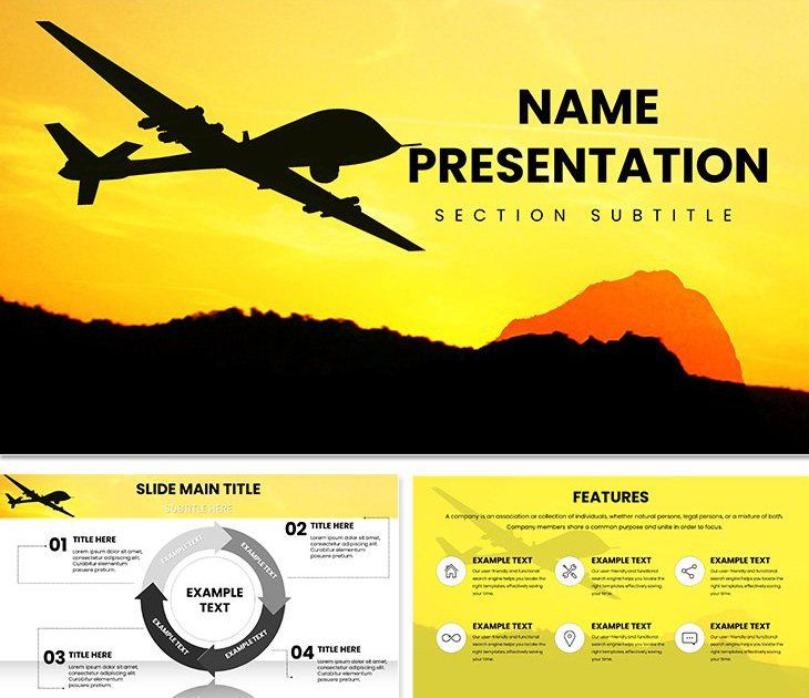Drone Warfare PowerPoint Template | Military Technology Presentation