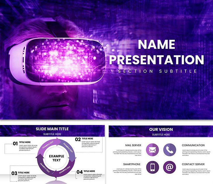 Virtual world mask PowerPoint template