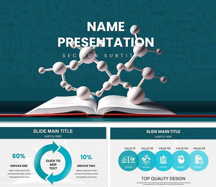 Chemical and Biochemical Engineering Molecule Book PowerPoint Template
