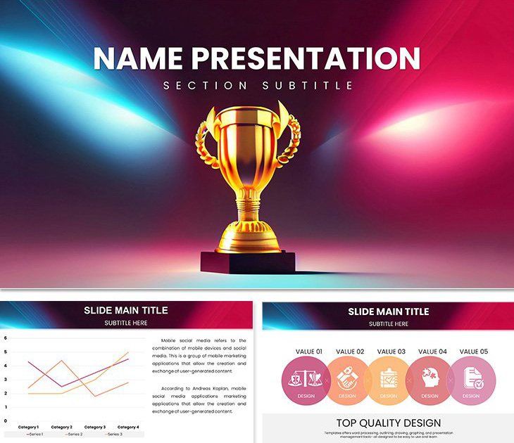 Awards First Place Cup PowerPoint Template Presentation | Download