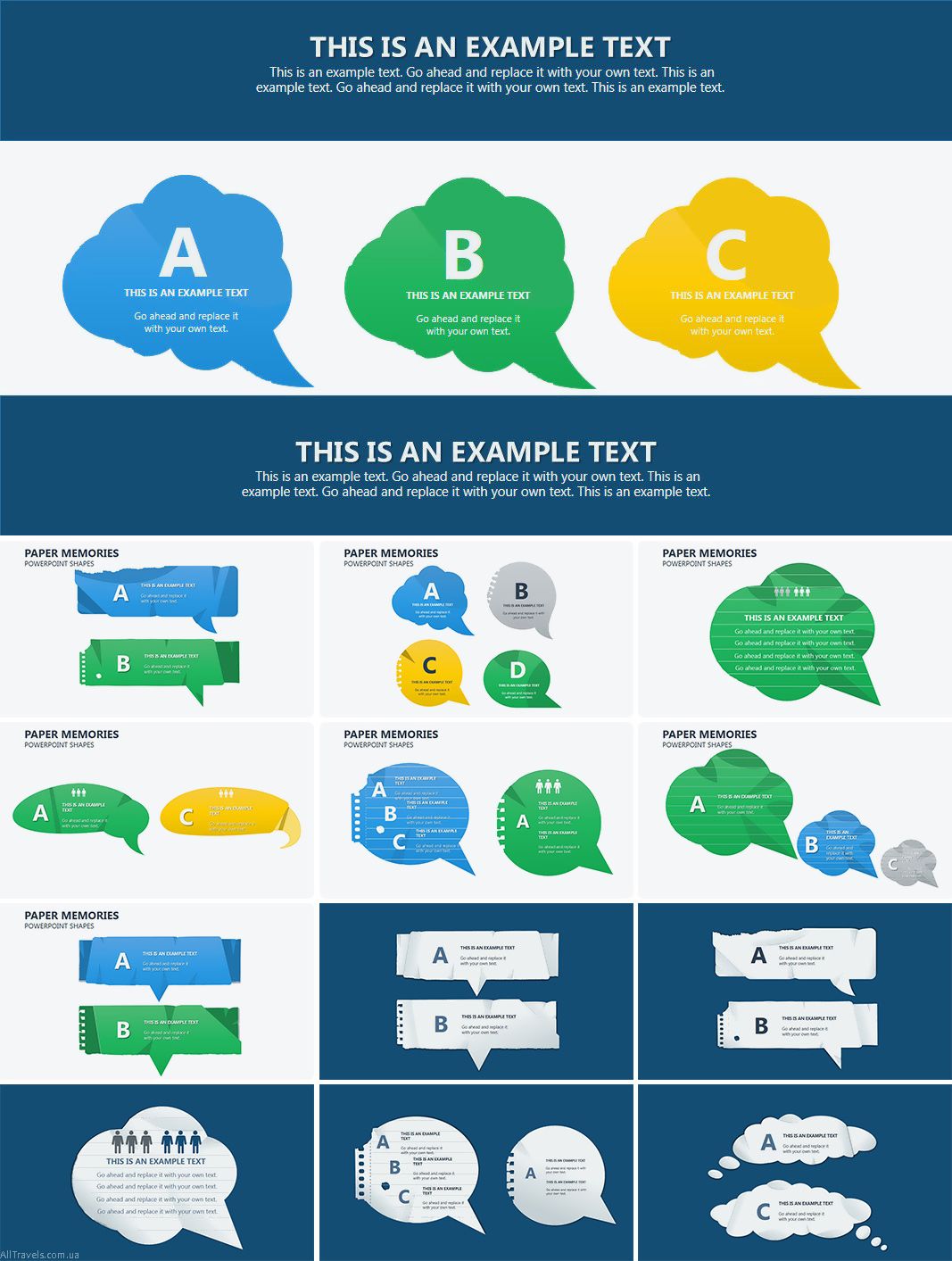 Paper Memories Shapes for PowerPoint Presentations