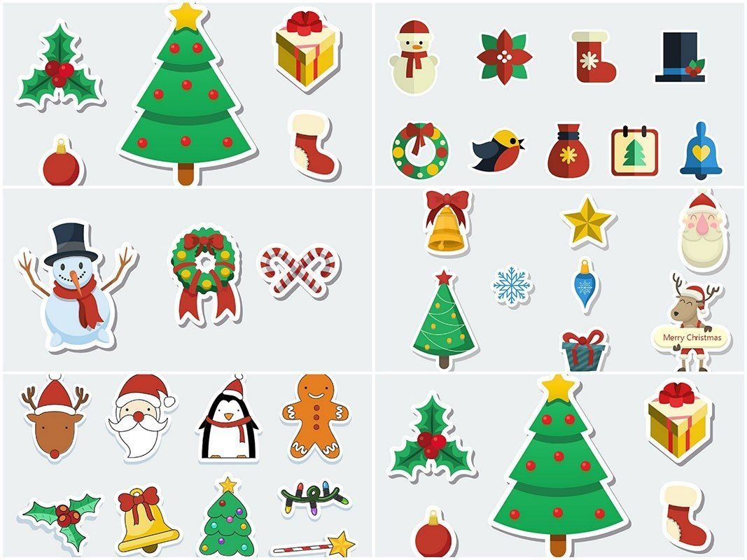 Creative Christmas Shapes: 5 Editable PowerPoint Icons
